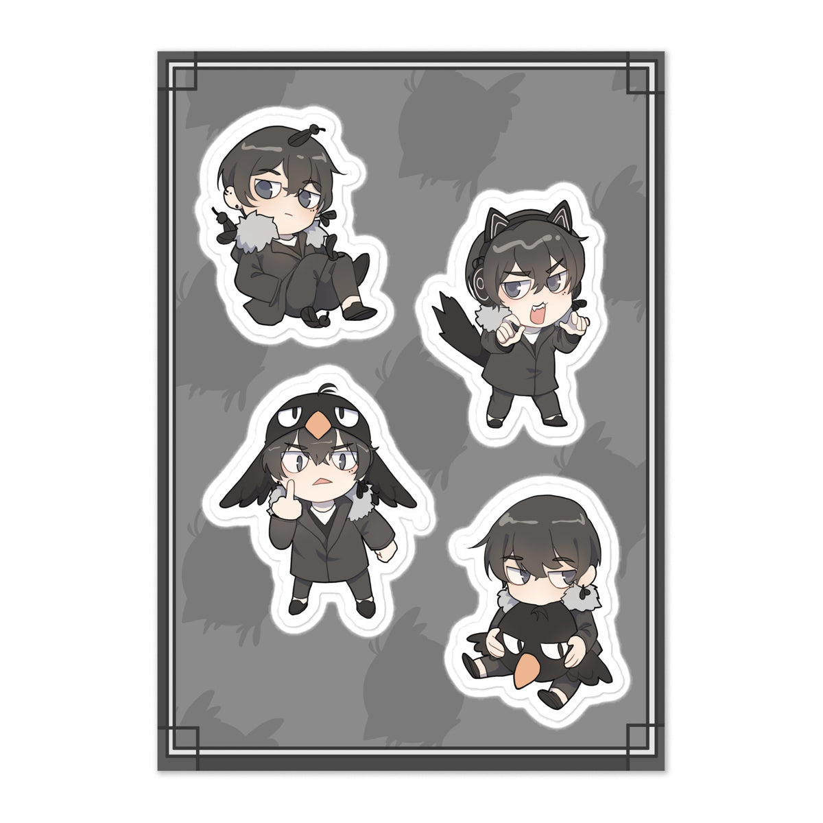 Kuro Sticker Sheet – Yorunomachi