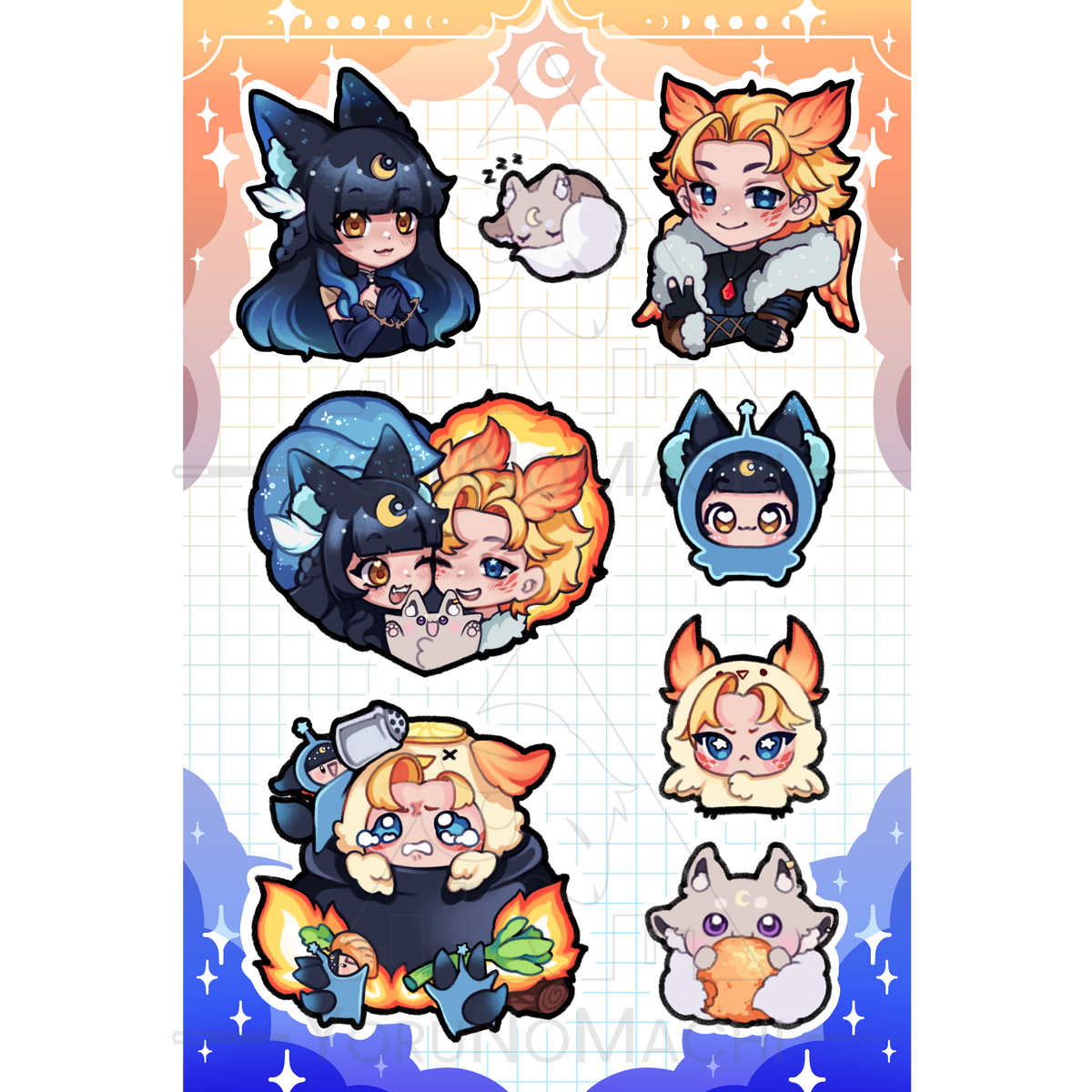 MythicDuo Stickersheet – Yorunomachi
