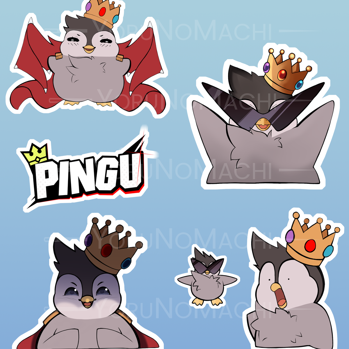 Pingu Sticker Sheet — Yorunomachi
