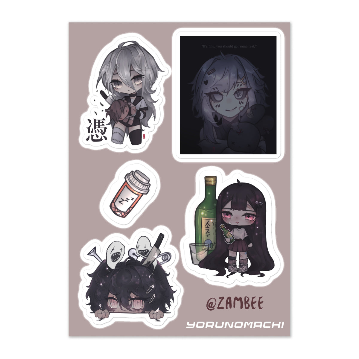 zamBee Sticker Sheet – Yorunomachi